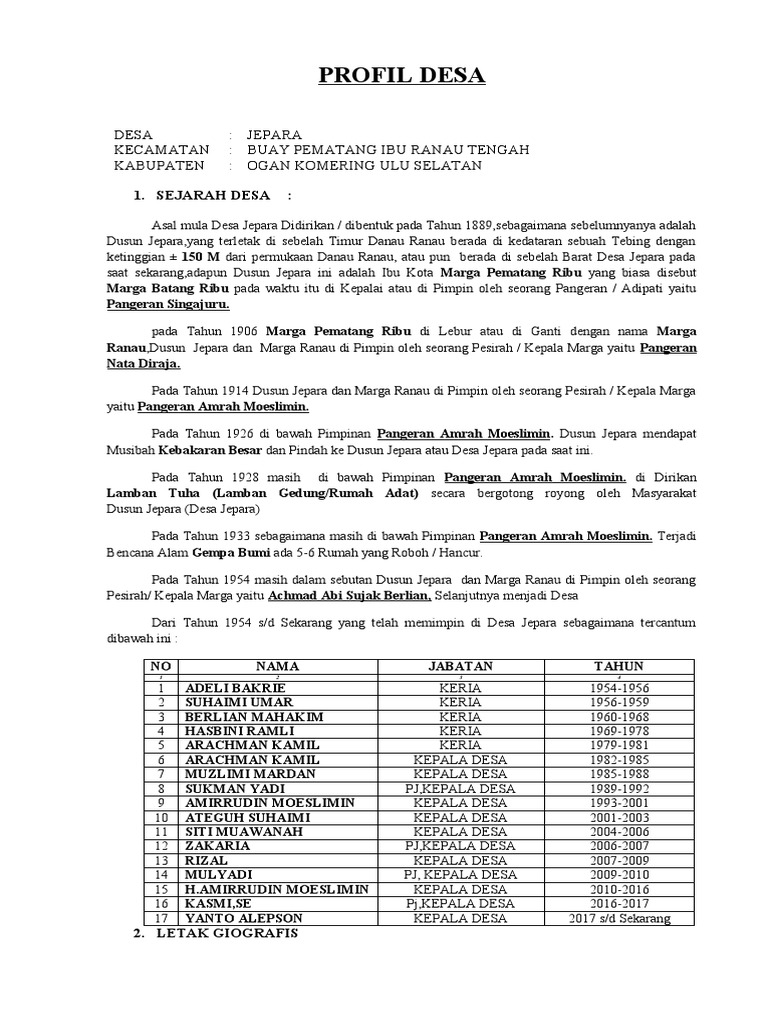 Profil Desa | PDF