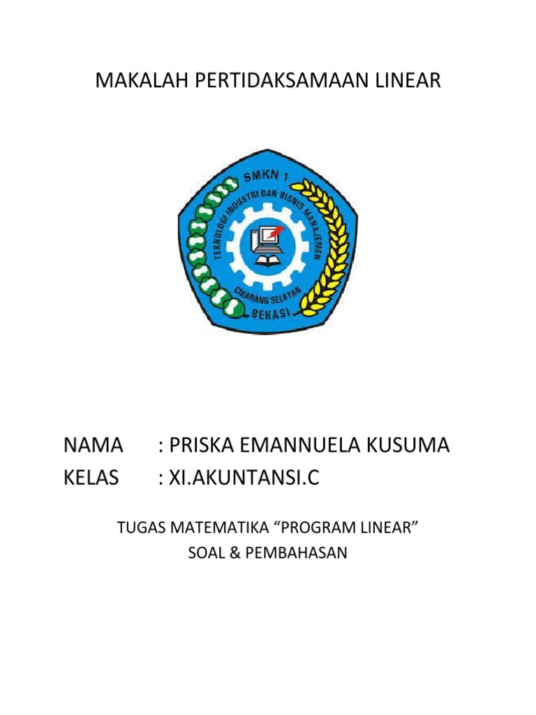 Makalah Pertidaksamaan Linear | PDF