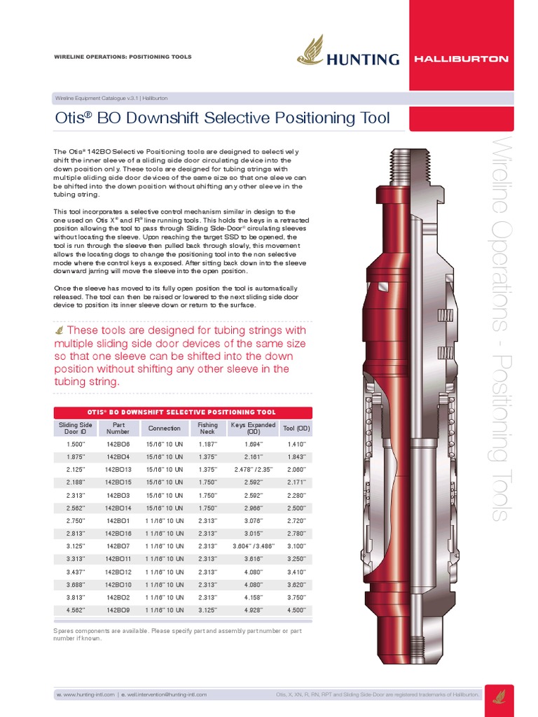 Otis BO Downshift Selective Positioning Tool: Halliburton | PDF ...