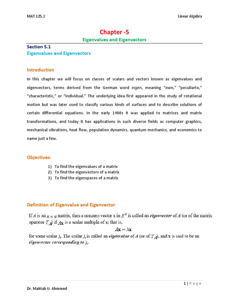 Exercise - 5.1 | PDF | Eigenvalues And Eigenvectors | Polynomial