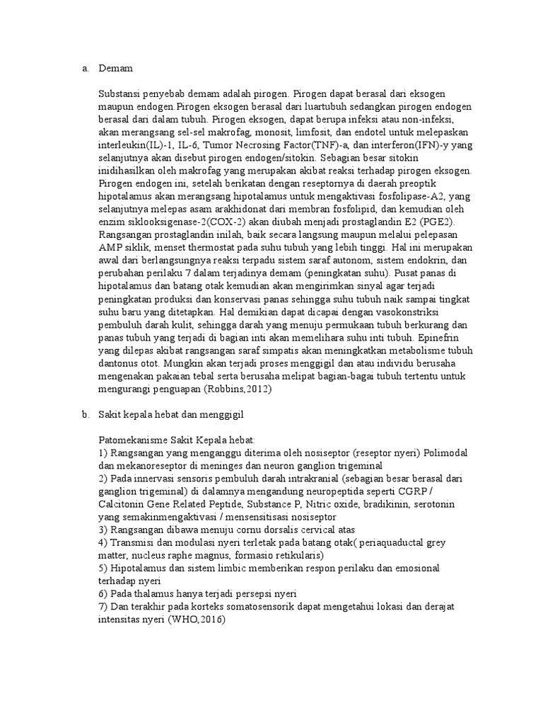 Mekanisme Demam dan Sakit Kepala | PDF