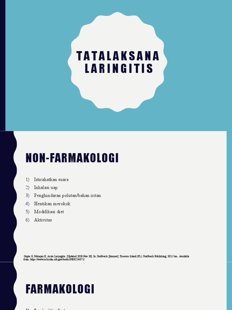 TATALAKSANA Laringitis | PDF