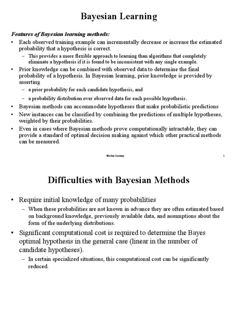 Features of Bayesian Learning Methods | PDF | Normal Distribution | Statistical Classification