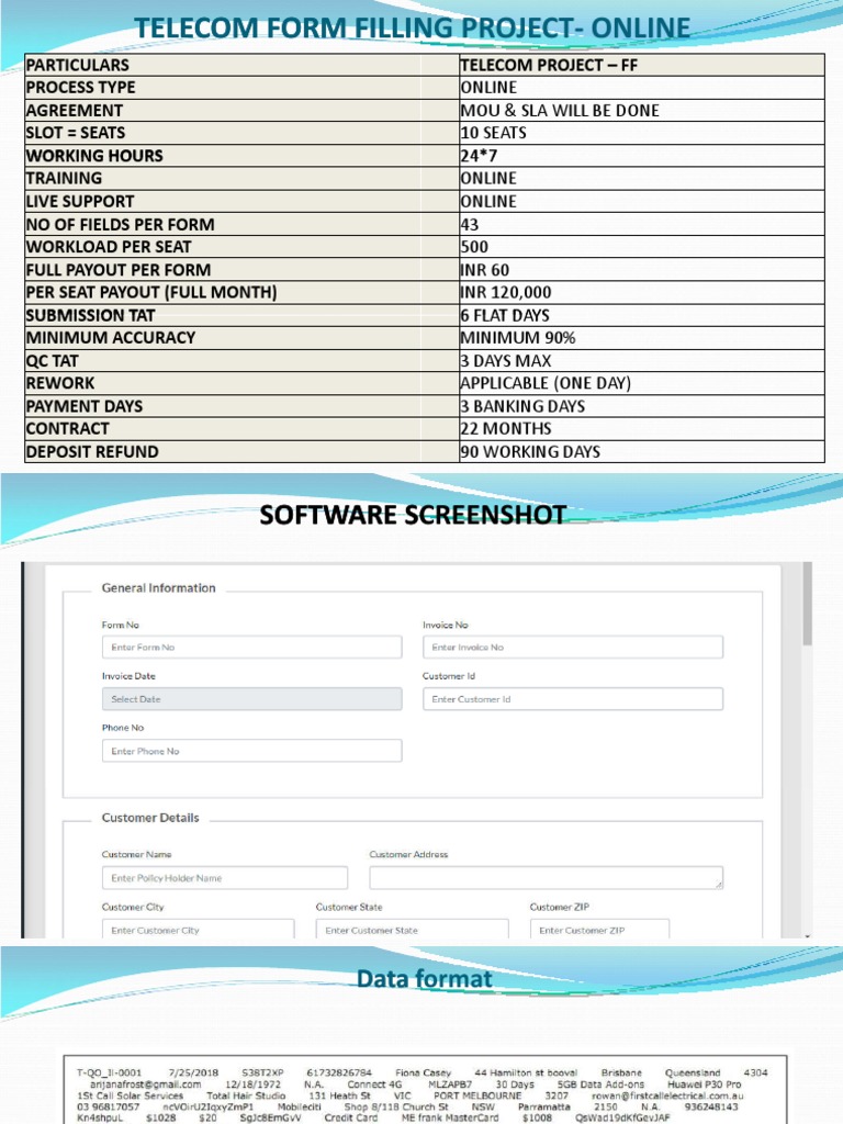 Online - Telecom Form Filling Project | PDF