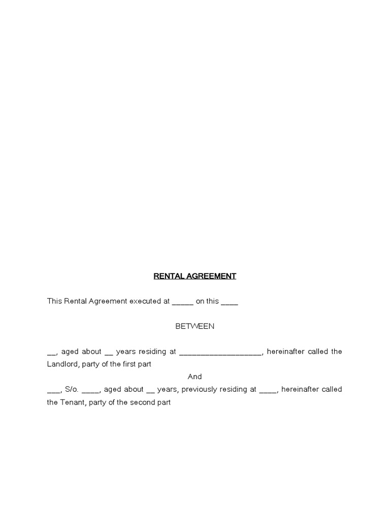 Rental Agreement Format | PDF | Leasehold Estate | Landlord