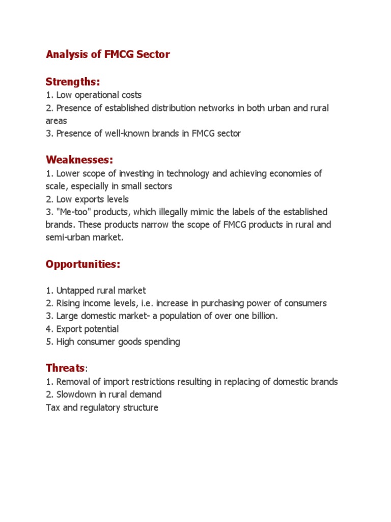Analysis of FMCG Sector | PDF