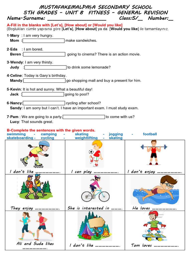 5TH Grades Unit 8 Fitness General Revision | PDF | Leisure