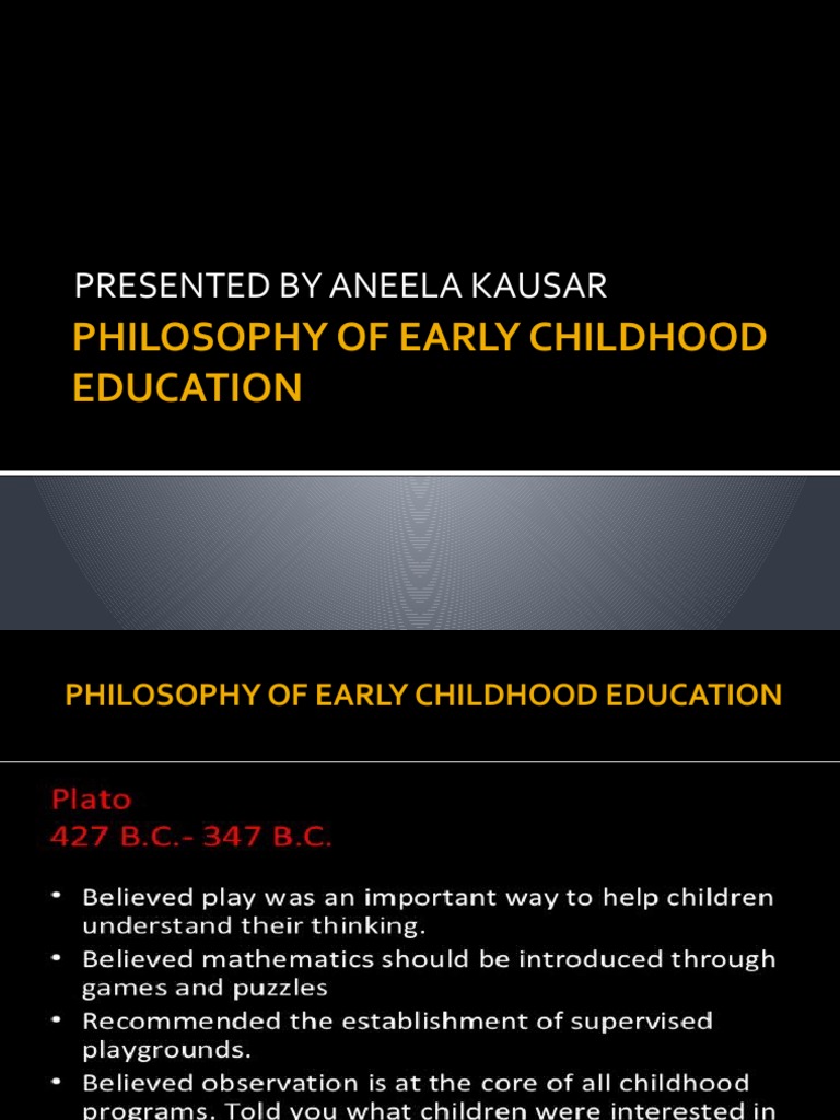 Philosophy of Early Childhood Education | PDF