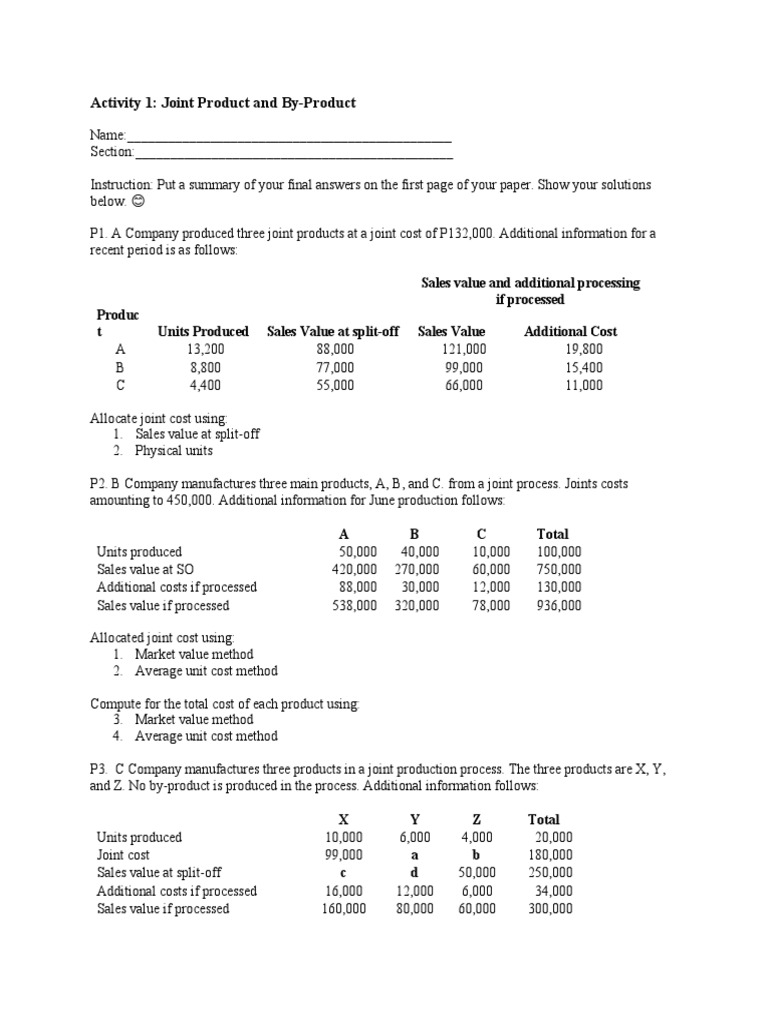 Joint Product Cost Allocation Methods | PDF | Corporations | Market ...