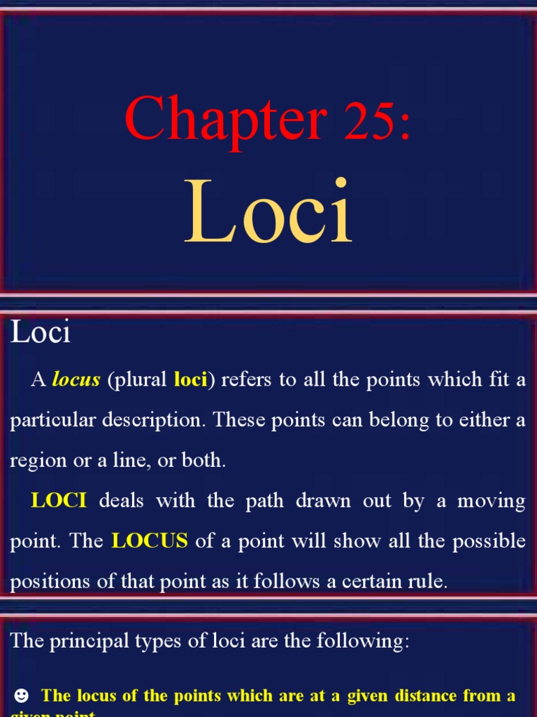 Chapter 25 - Loci | Download Free PDF | Perpendicular | Elementary ...