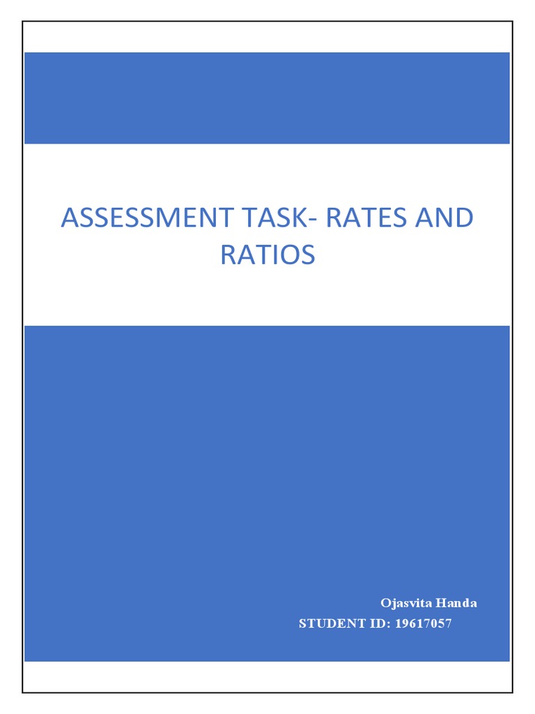 Assessment Task-Rates and Ratios-2a | PDF