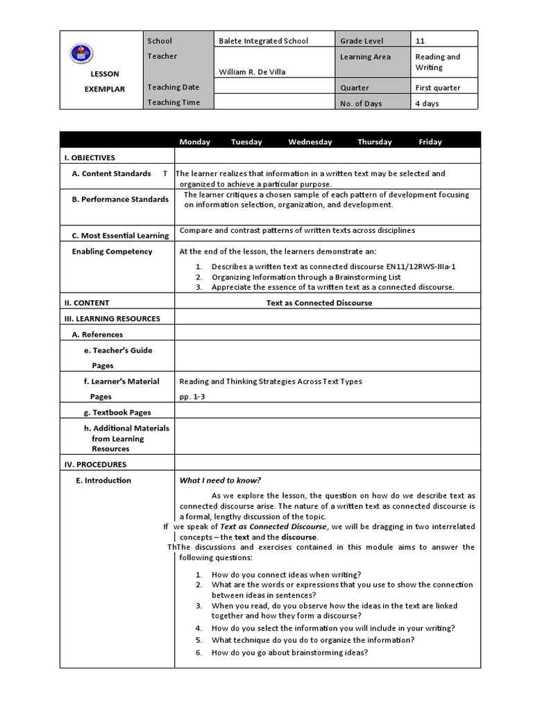 Comparing Patterns of Written Texts Across Disciplines | PDF ...