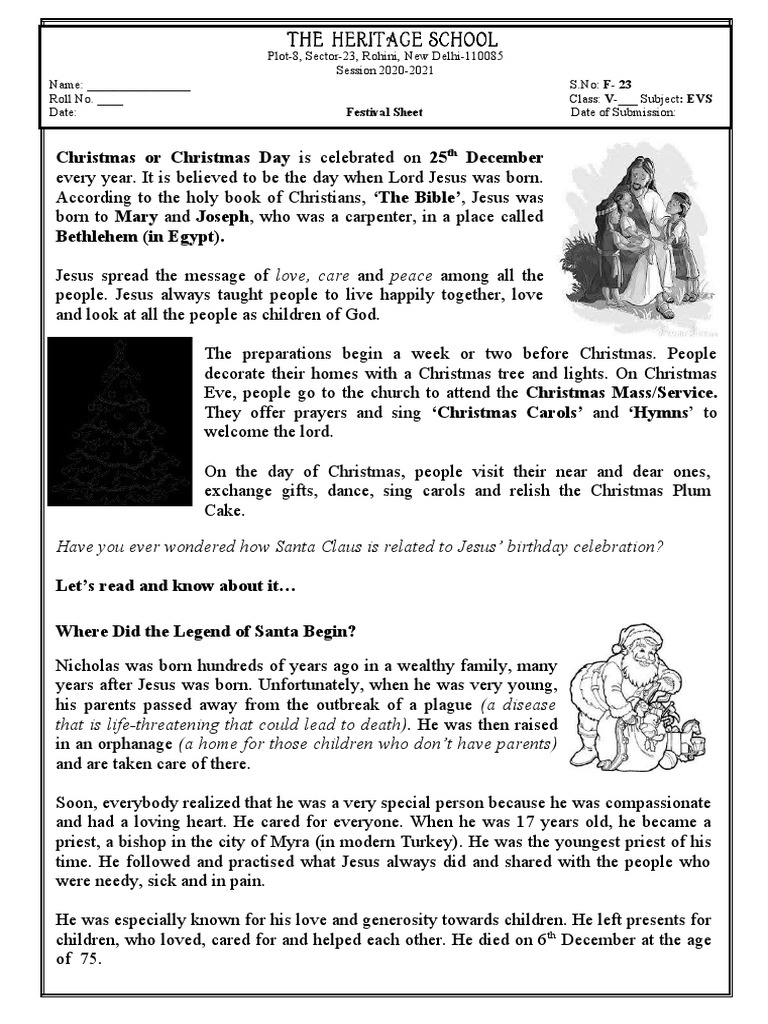 Christmas or Christmas Day Is Celebrated On 25 December | PDF | Santa ...