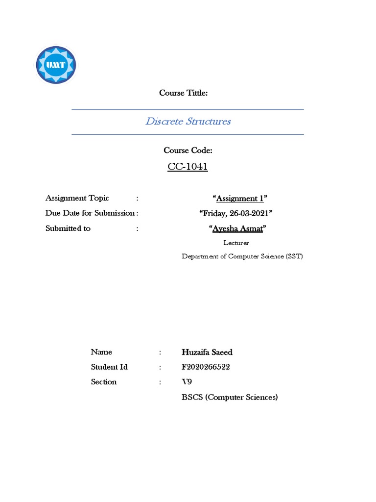 Assignment 1 - Discrete | PDF