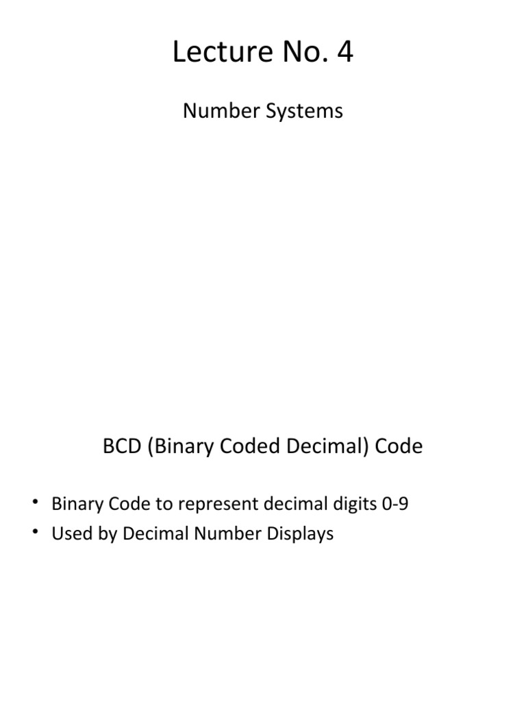 Lec 04 Codes Pdf Binary Coded Decimal Ascii