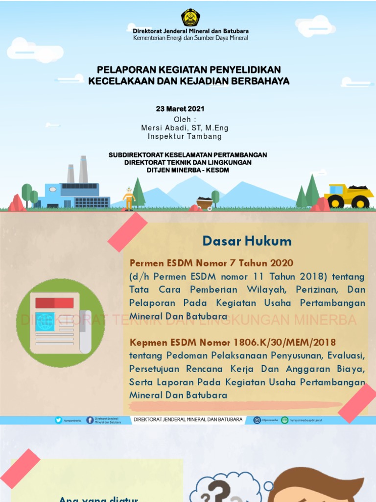 Pelaporan Kegiatan Penyelidikan Kecelakaan Tambang | PDF