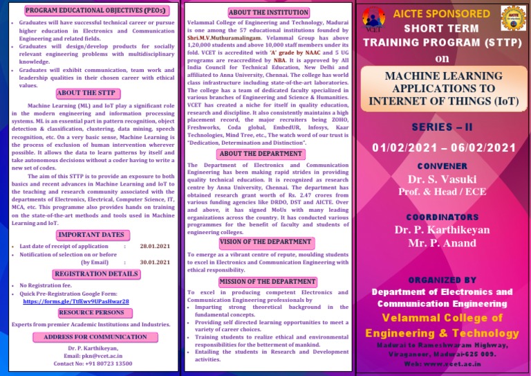 STTP Brochure - Series II-1 | PDF | Internet Of Things | Machine Learning