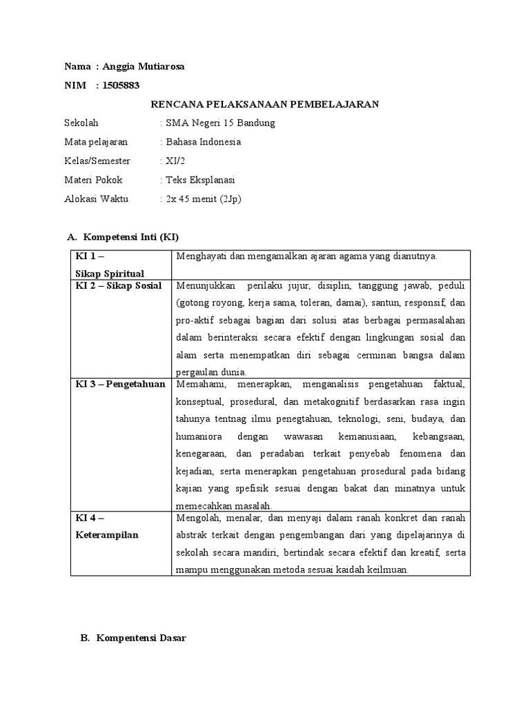 RPP KD 3.4 Dan 4.4 | PDF | Seni & Disiplin Bahasa | Sains & Matematika