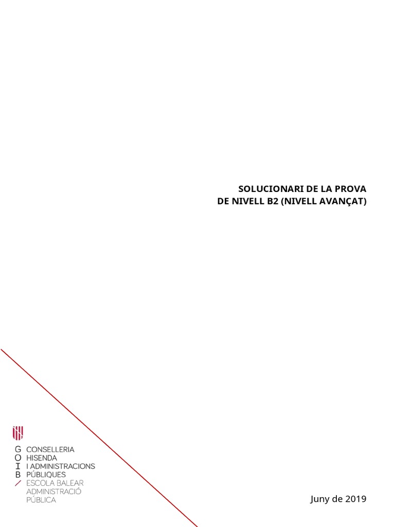 Solucionari Examen Catalan B2 (2019) | PDF