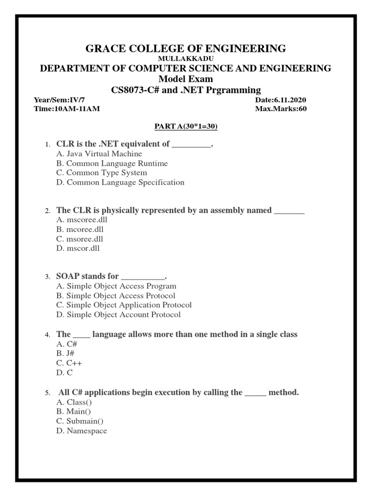Grace College of Engineering: Department of Computer Science and ...
