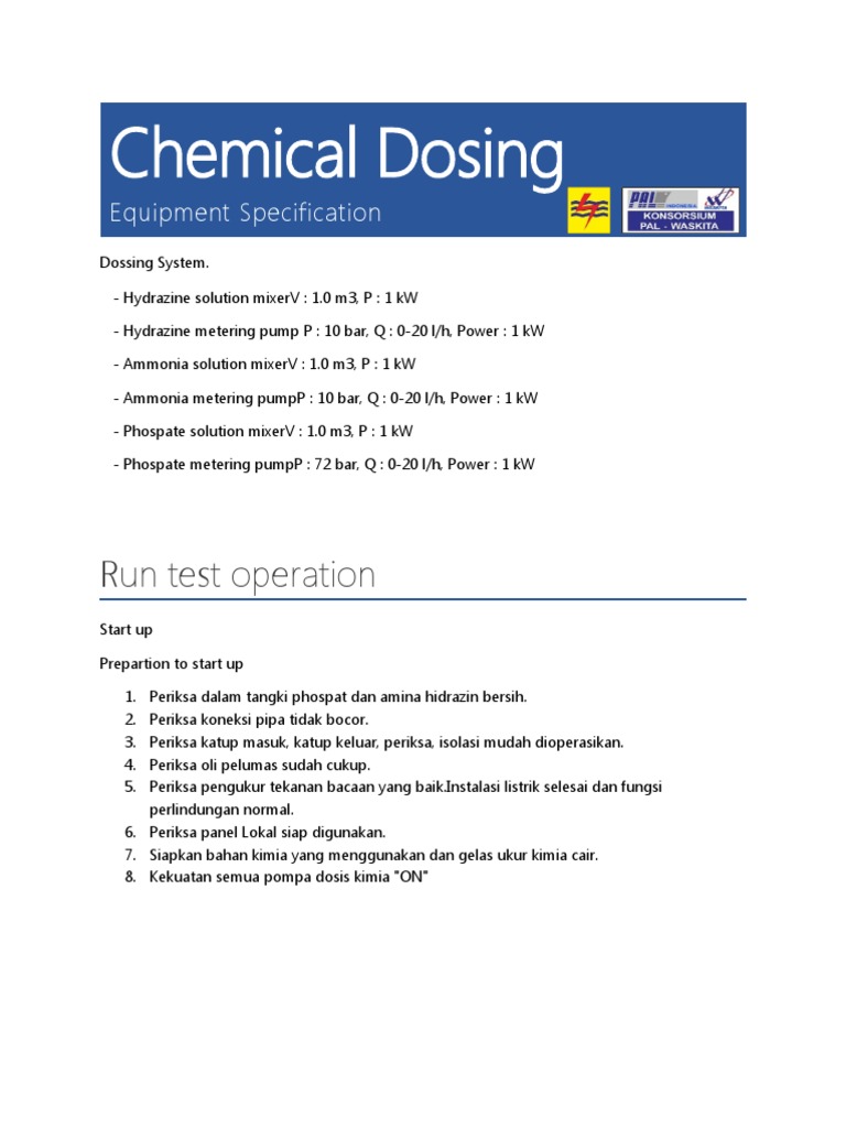 Chemical Dosing | PDF