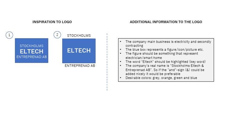 Eltech Eltech: Inspiration To Logo Additional Information To The Logo | PDF