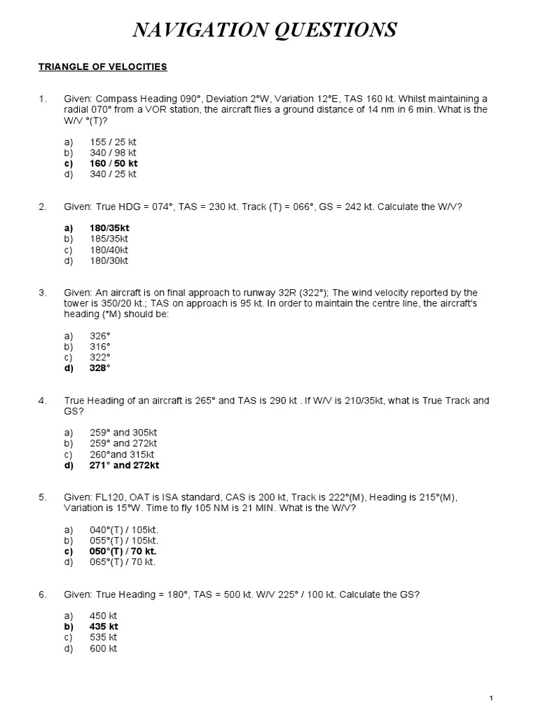 ATPL Navigation 3 | PDF | Compass | Aviation
