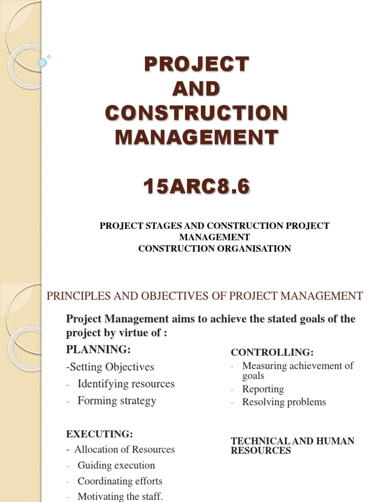 Project AND Construction Management 15ARC8.6 | PDF | Project Management ...