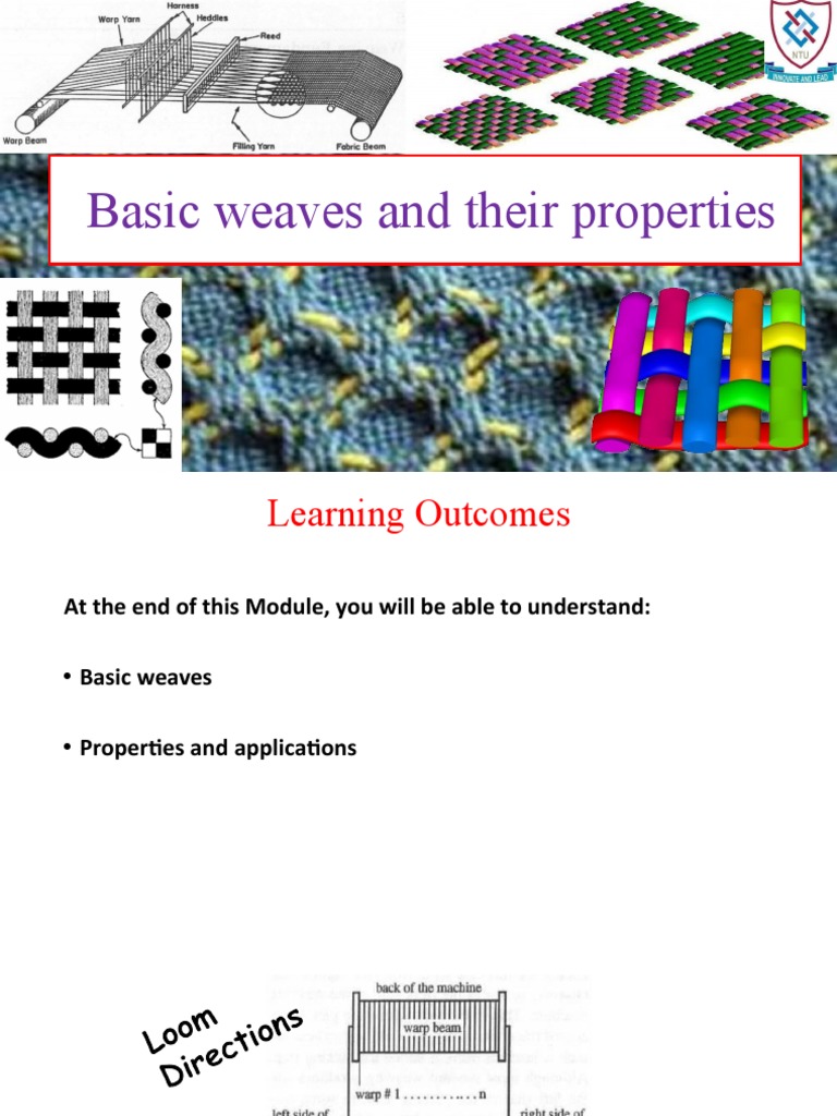 M2 - Basic Weaves and Properties Lecture-2 | PDF | Weaving | Loom