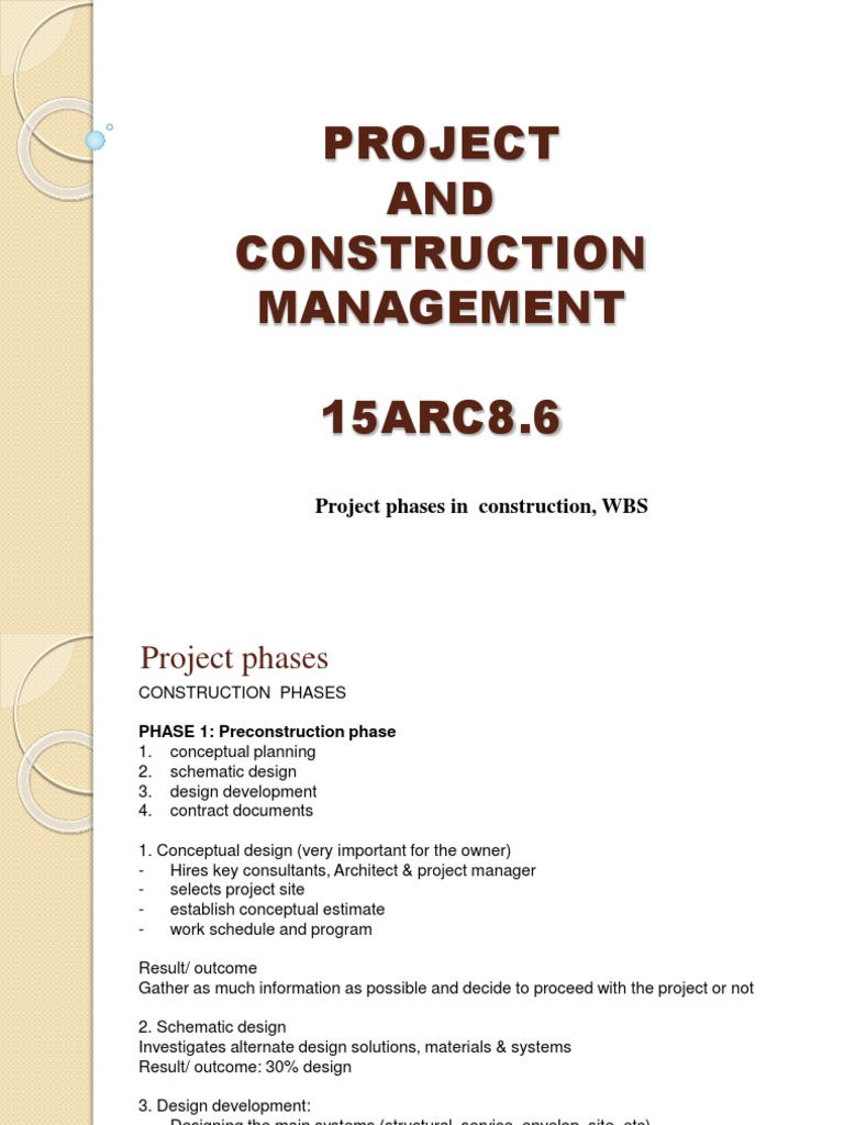 Project Phases in Construction, WBS | PDF | Project Management | Business