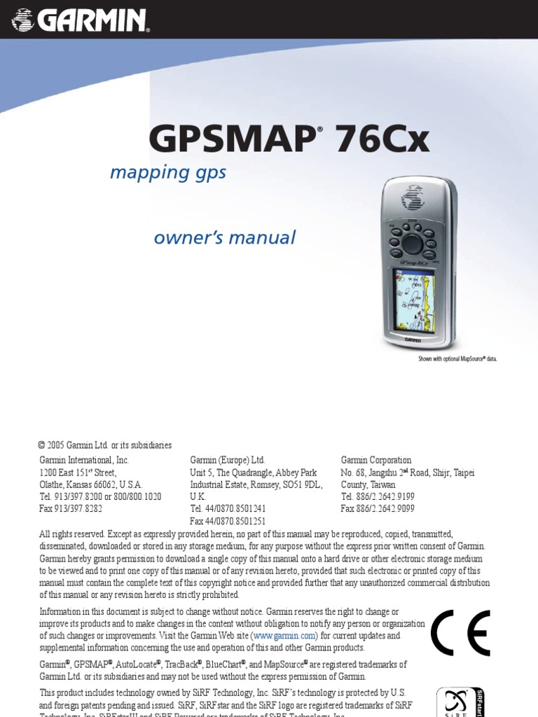 Gpsmap 76Cx: Mapping Gps Owner's Manual | PDF | Navigation | Usb