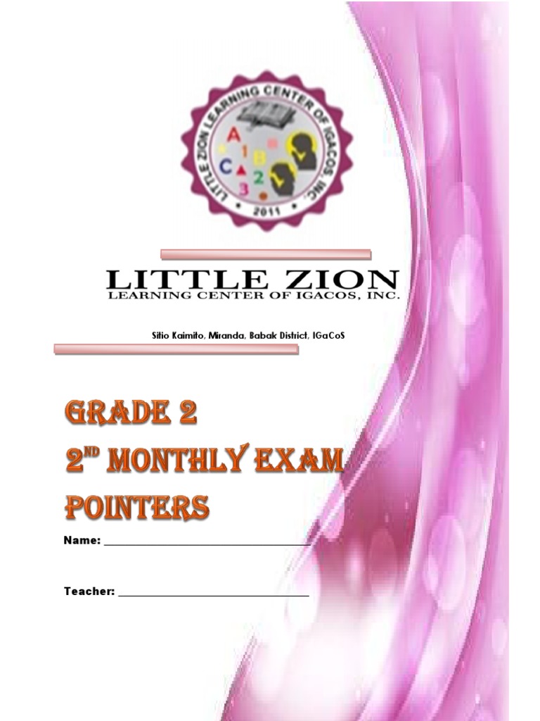 2nd Grade 2 Exam Pointers | PDF | Linguistic Typology | Linguistics