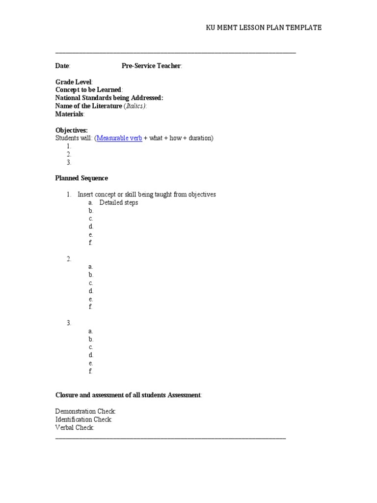 Music Education Lesson Plan Template | PDF