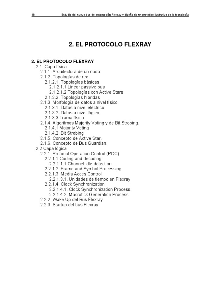El Protocolo Flexray | PDF | Topología de la red | Poco