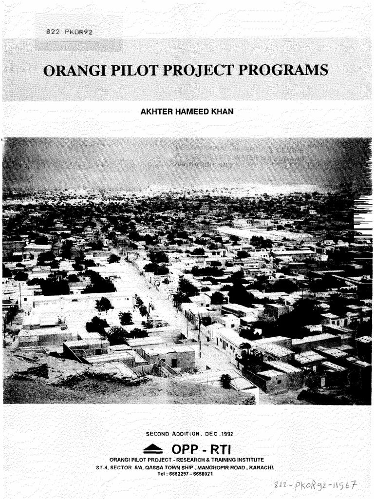 Orangi Pilot Project Programs: OPP - Rti | PDF | Sanitation | Sanitary ...