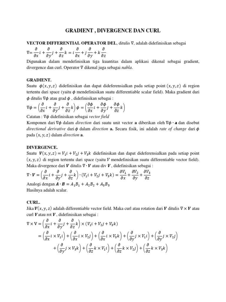 Grad Div Curl | PDF
