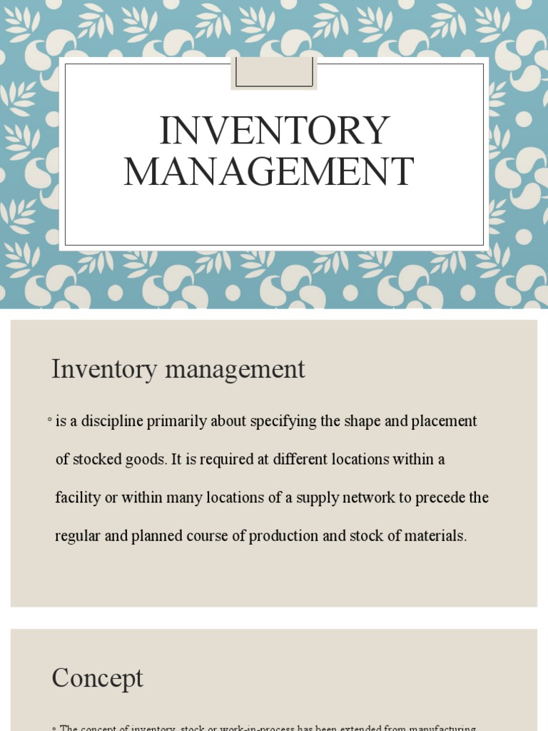 Inventory Management | PDF | Inventory | Supply Chain Management