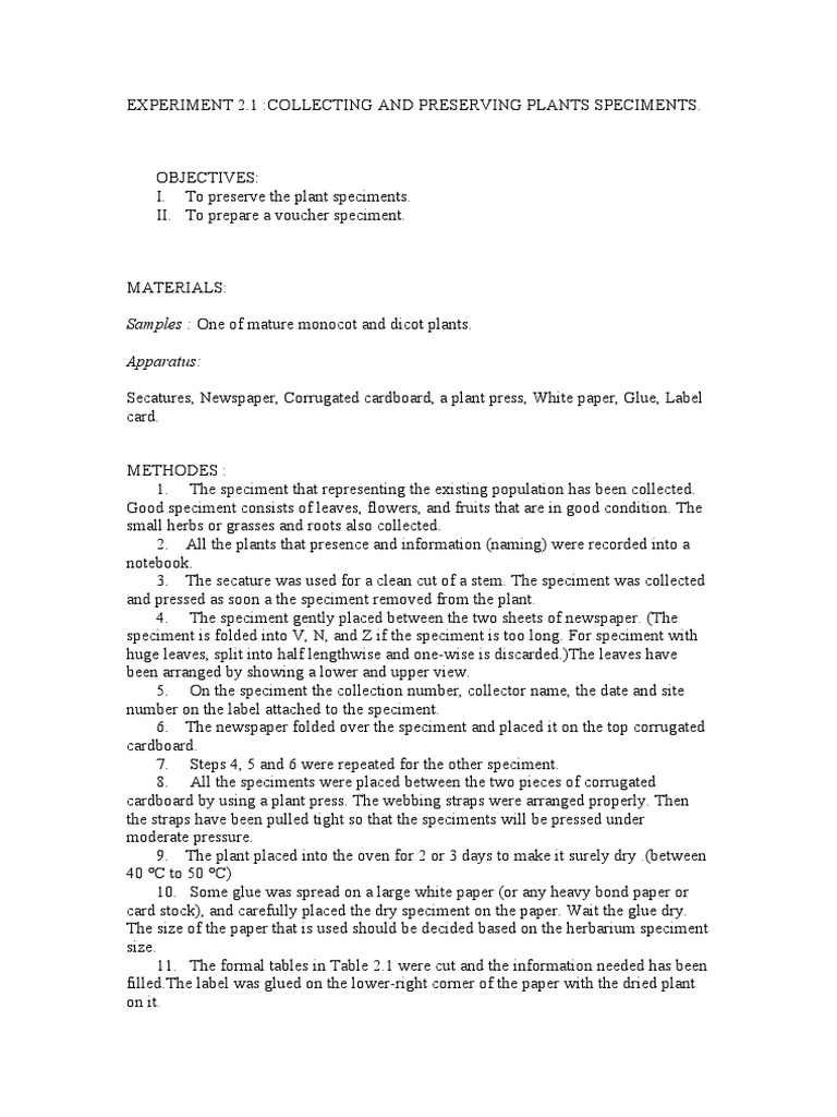 Experiment 2.1 Bio | PDF