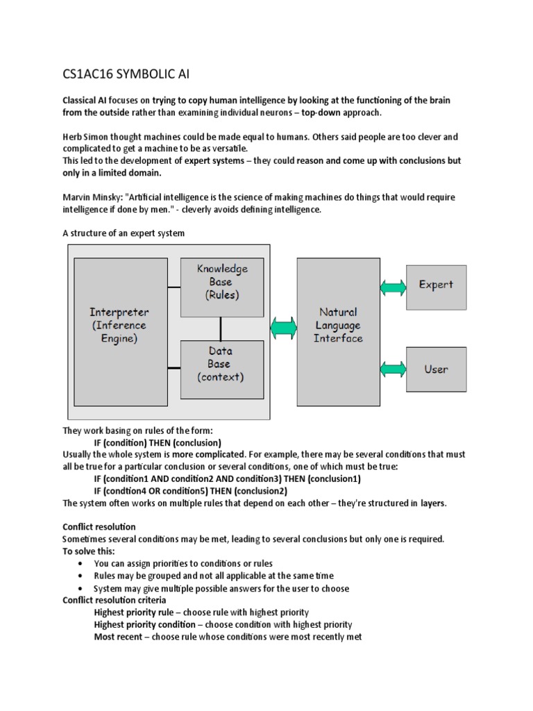 3 CS1AC16 Symbolic AI | PDF | Fuzzy Logic | Artificial Intelligence