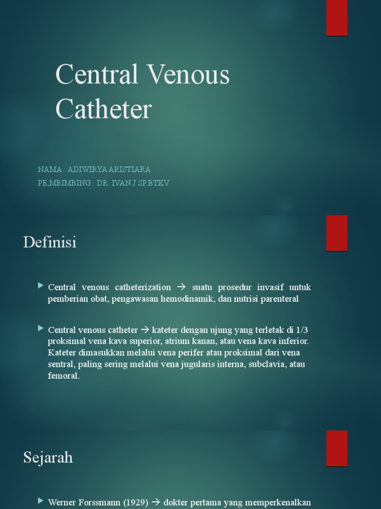 TUGAS BTKV Central Venous Catheter | PDF