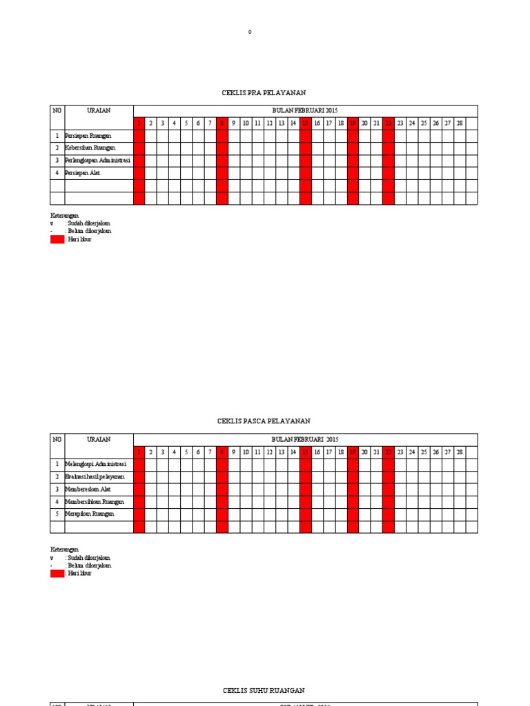 Ceklis Suhu Ruangan | PDF