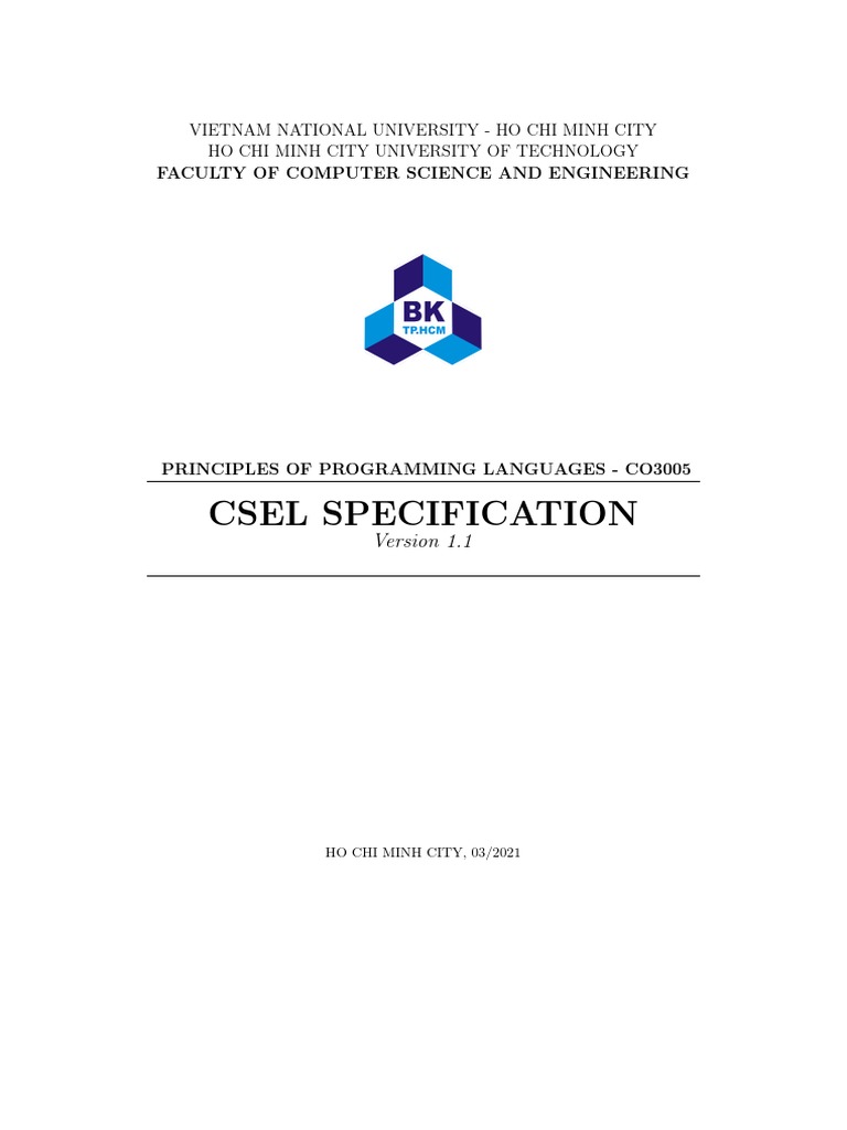 Csel Specification 1.1 | PDF | Control Flow | Data Type