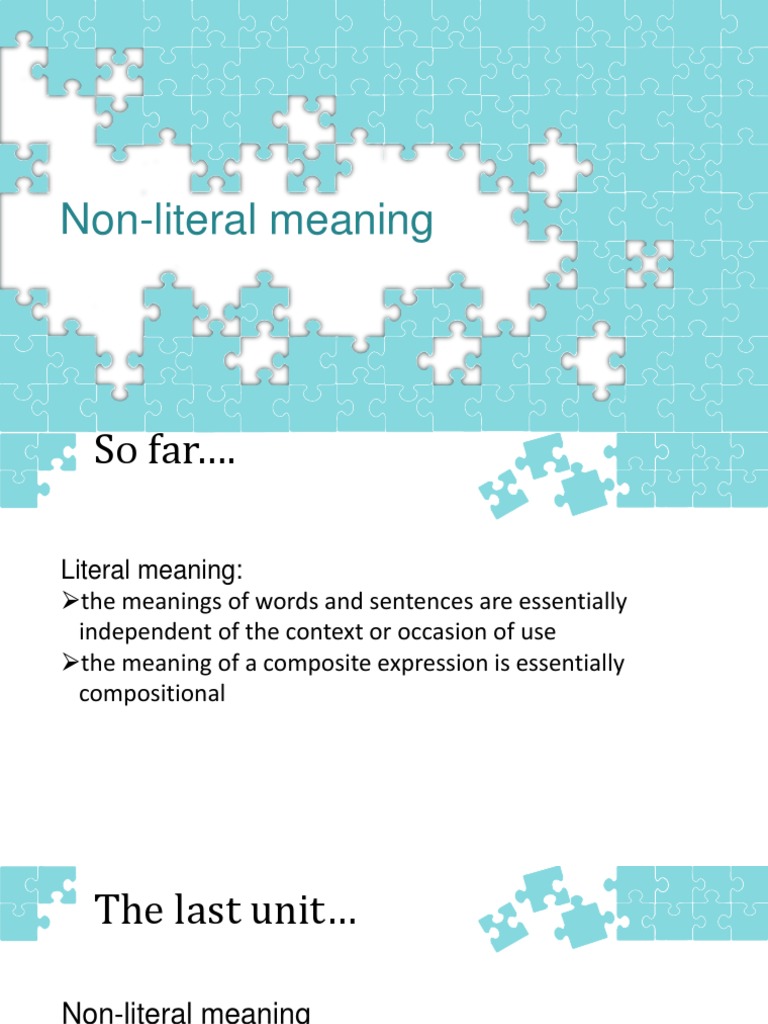 Non-Literal Meaning | PDF | Idiom | Metaphor