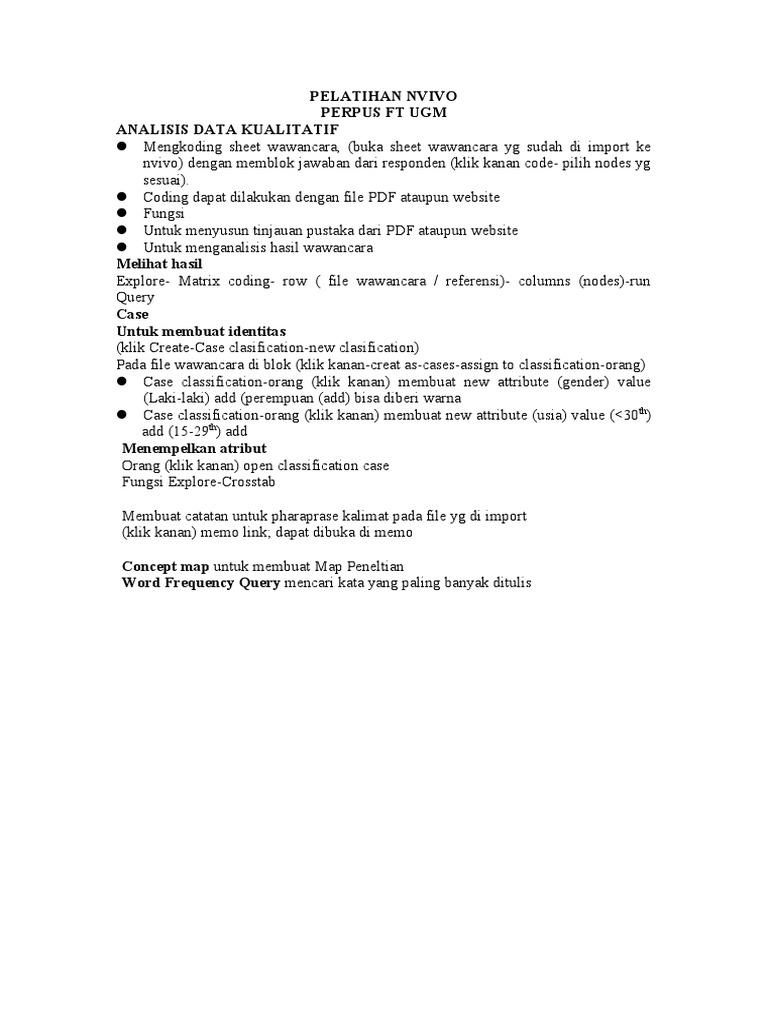 Pelatihan Nvivo | PDF