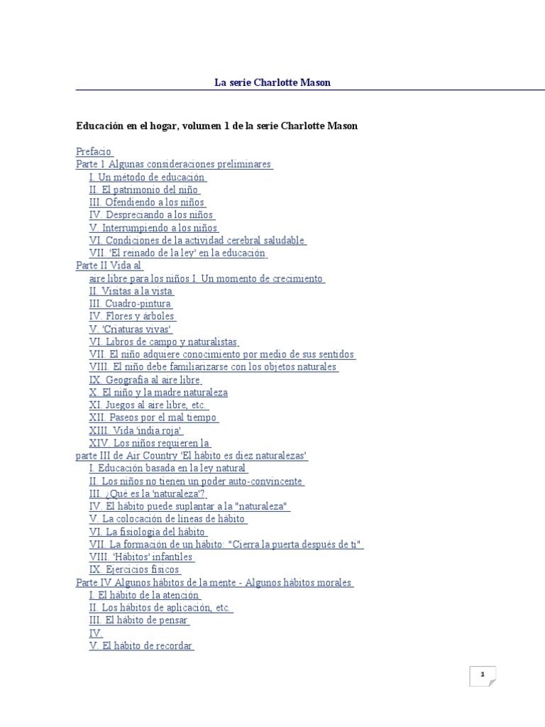 La Serie Charlotte Mason | Conocimiento | Mente