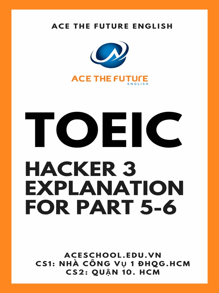 Toeic Hacker 3 Explanation For Part 5&6 (Test 01-05) | PDF