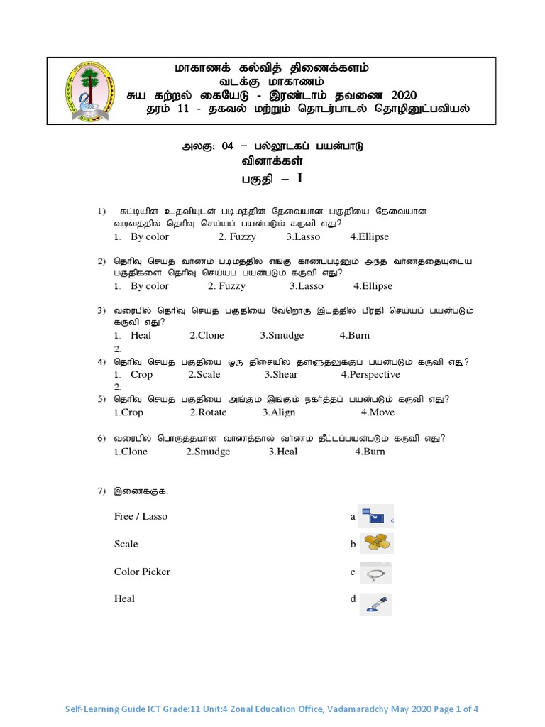 Self Learning Guide - ICT Gr.11 Unit 4 | PDF | Adobe Photoshop ...