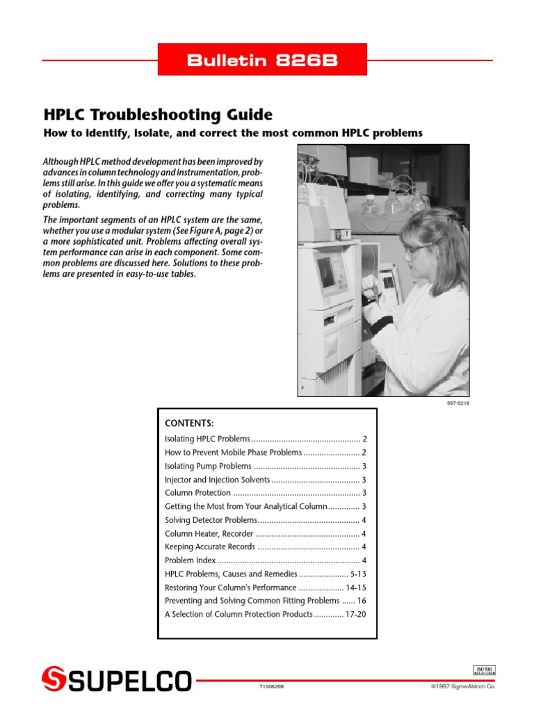 HPLC Troubleshooting Guide: Bulletin 826B | PDF | High Performance ...