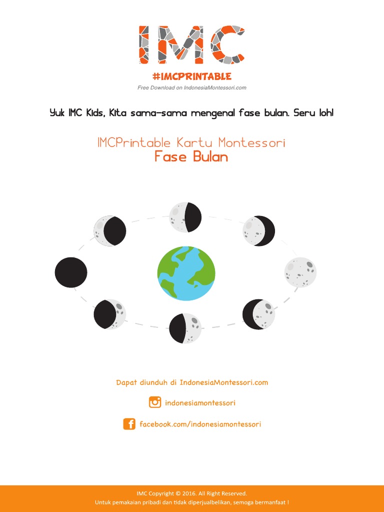 Mengenal Fase Bulan untuk Anak-anak | PDF | Seni & Disiplin Bahasa ...