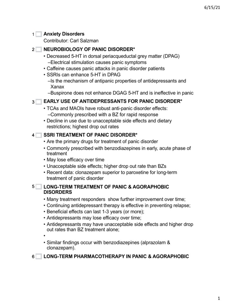 Anxiety Disorders Outline | PDF | Anxiety Disorder | Social Anxiety ...